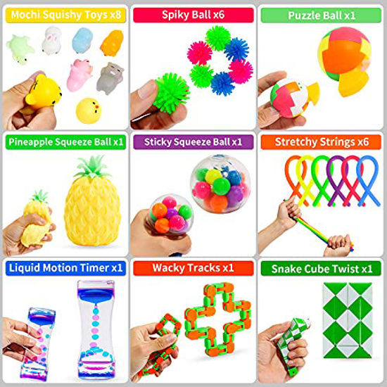 GetUSCart- 76 Pack Sensory Fidget Toys Set, Stress Relief and Anti-Anxiety Bundle Sensory Toys ...