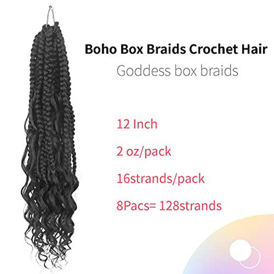 GetUSCart- Niseyo 8 Packs Boho Bob Box Braids Crochet Hair with Curly ...