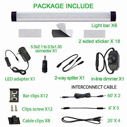 GetUSCart- AIBOO LED Under Counter Light Rigid Bar Kit, Plug in Corded ...