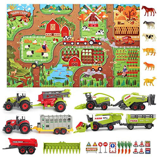GetUSCart- Oriate Farm Tractor Set 34 Piece Die-Cast Vehicle Value ...