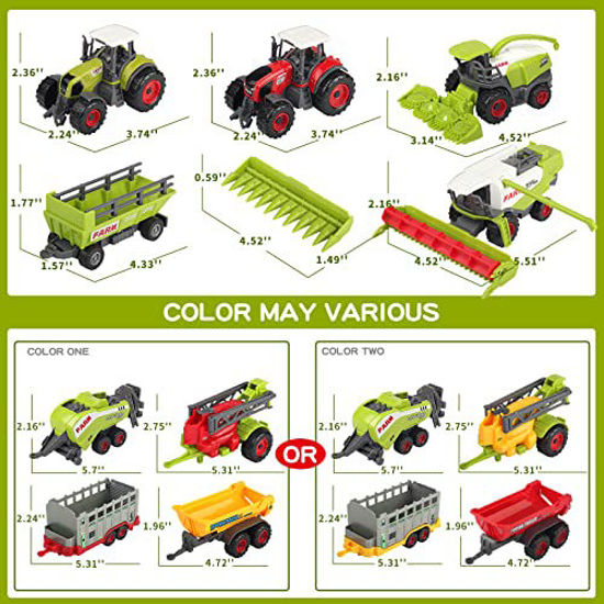 GetUSCart- Oriate Farm Tractor Set 34 Piece Die-Cast Vehicle Value Playset, Large Size 4.7 ...