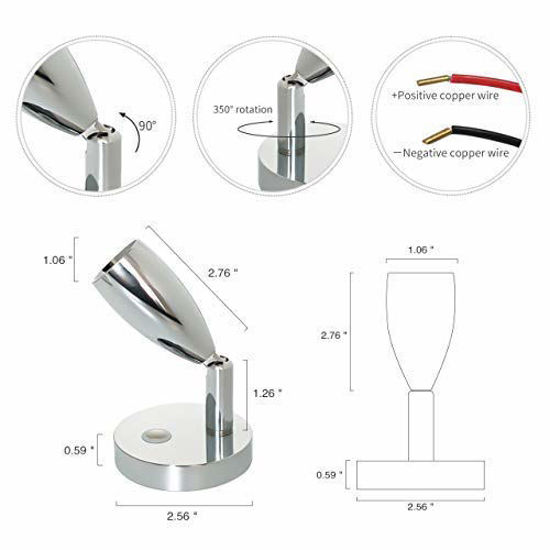 GetUSCart- RV 12V Reading Light Dimmable - Polished Chrome Led Berth ...