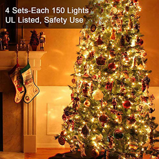 GetUSCart- Brizled Christmas Lights, 600 Count 139.2ft Incandescent ...