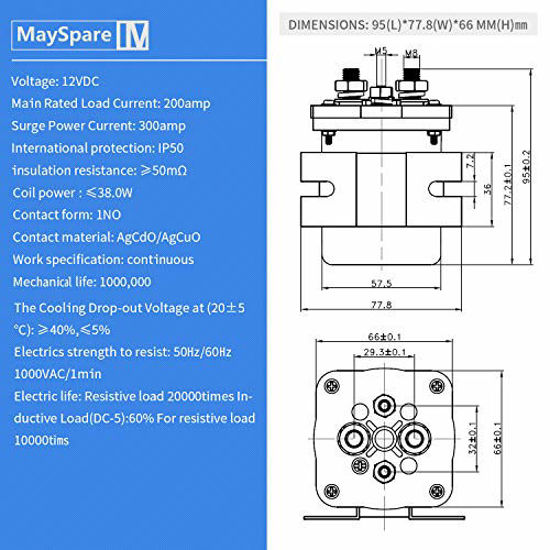 GetUSCart- MaySpare 200 Amp Mobile Audio Continuous Relay and Battery ...