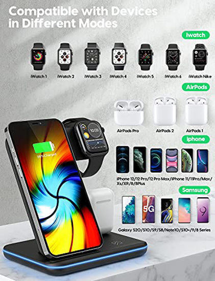 GetUSCart- Wireless Charging Station, 2021 Upgraded 3 in 1 Wireless ... GetUSCart- Wireless Charging Station, 2021 Upgraded 3 in 1 Wireless ...