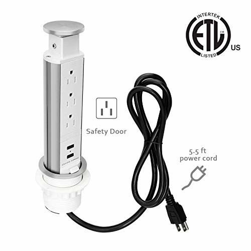 GetUSCart- Pop Up Outlet for Countertop, Receptacle Power Strip with 3 ...