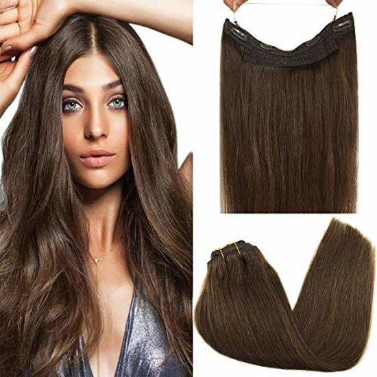 GetUSCart- GOO GOO Halo Hair Extensions Human Hair Chocolate Brown ...