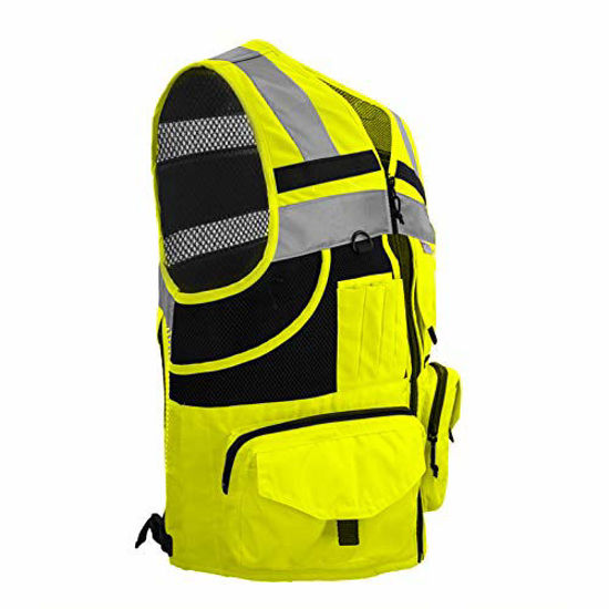 GetUSCart- 3M Reflective stripes Safety Vest Hi-vis Yellow knitted Vest ...