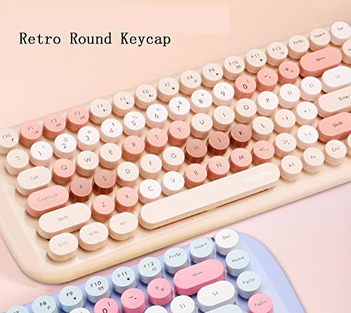 GetUSCart- KBD Mini Wireless Keyboard Mouse Set Round Keycap Multi ...