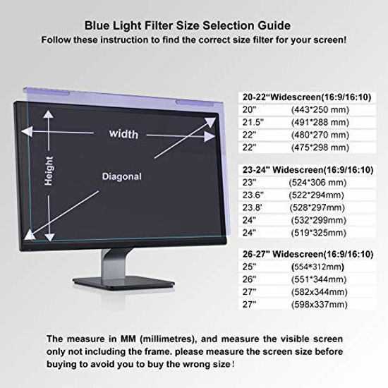 GetUSCart- Anti Blue Light Screen Filter for 20 21.5 22 inch, Universal ...