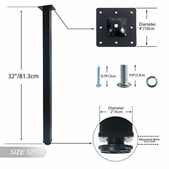 GetUSCart- QLLY 32 inch Adjustable Metal Desk Legs, Square Office Table ...