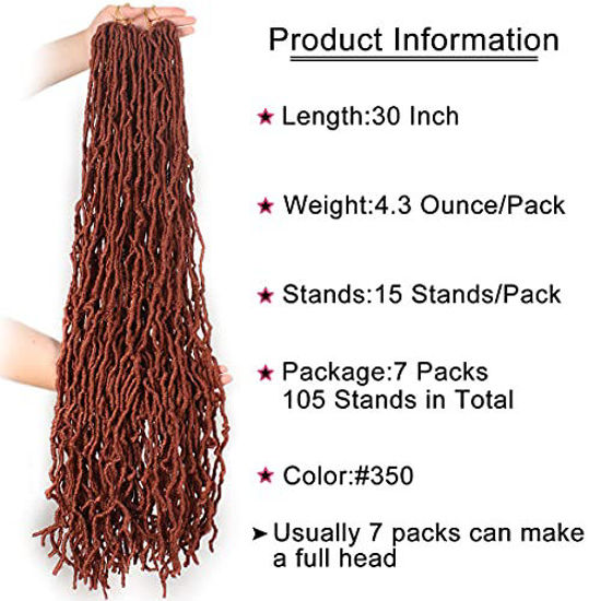 GetUSCart- Leeven 7 Packs Copper Red New Faux Locs 30 Inch Distressed ...