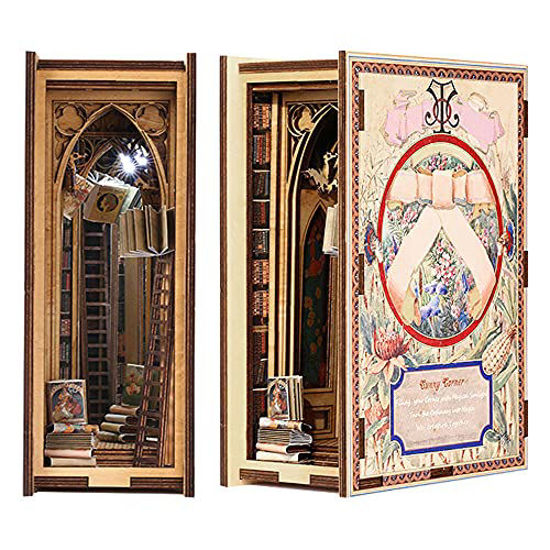 GetUSCart- Fsolis 3D Wooden Puzzle, DIY Dollhouse Book Nook Bookshelf ...