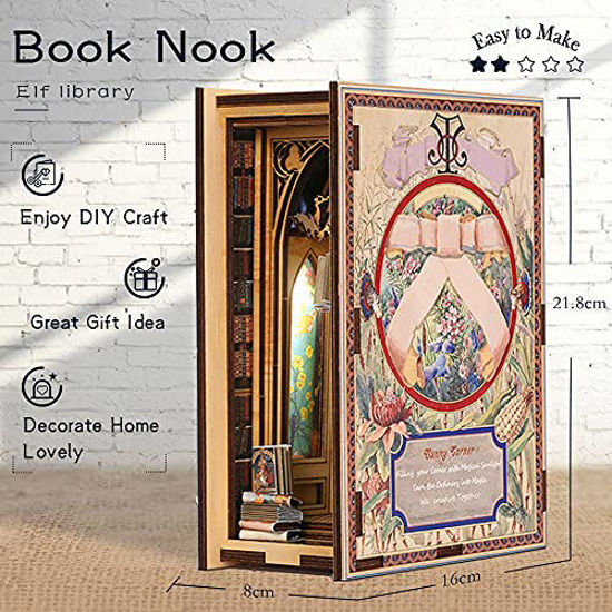 GetUSCart- Fsolis 3D Wooden Puzzle, DIY Dollhouse Book Nook Bookshelf ...