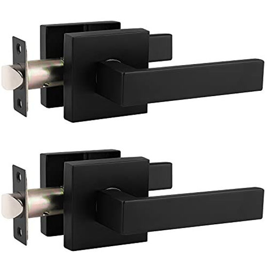 GetUSCart- 2 Pack Probrico Square Door Lever Door Lock Handle Lockset ...