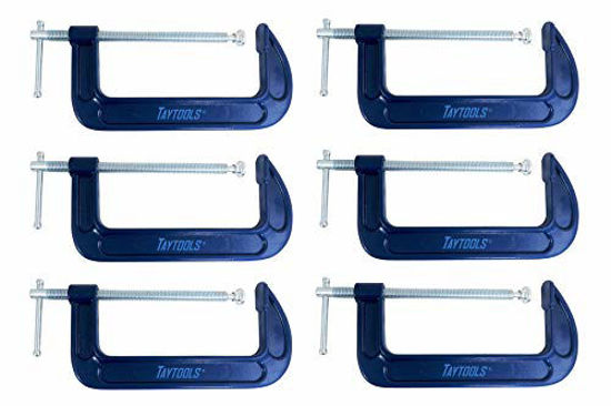 GetUSCart- 6 Pack Taytools 6 Inch C Clamps Malleable Steel Frame Power ...