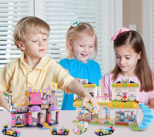 GetUSCart- 1294 PCS Friends Building Set Supermarket Hair Salon ...