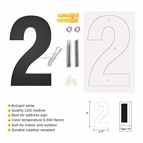 GetUSCart- LUXYARD Backlit Lighted LED House Numbers 8", Stainless ...