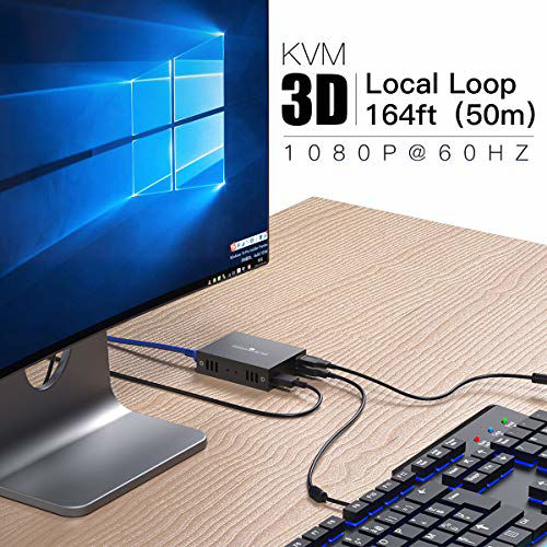 GetUSCart- HDMI KVM USB Extender Transmit 1080p HD Video Over Cat5e/6 ...
