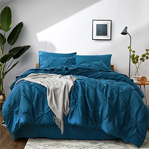 GetUSCart- Bedsure Teal Comforter Set Full - 8 Pieces Pintuck Bed Set ...