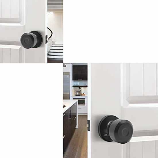 GetUSCart- KNOBWELL 5 Pack Matte Black Closet Door Knobs Passage Door Knob Set, Interior Door ...