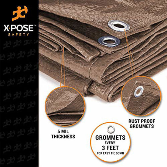 GetUSCart- Multipurpose Protective Cover Brown Poly Tarp 24' x 36 ...