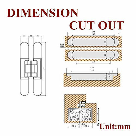 GetUSCart- TamBee 7inch Hidden Door Hinges Invisible Hinges Concealed ...
