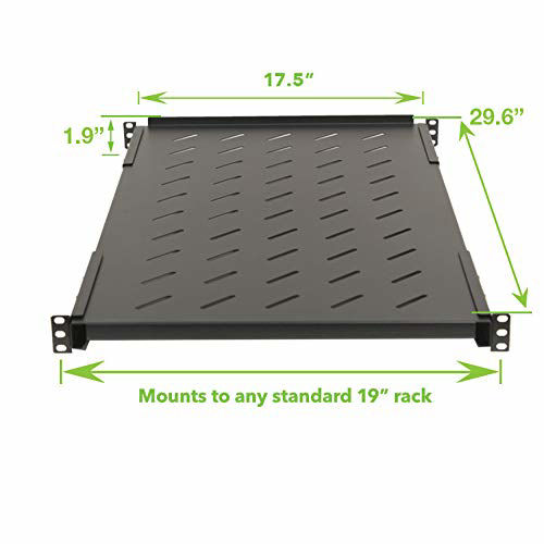 GetUSCart- NavePoint Fixed Rack Vented Server Shelf 1U 19 Inch 4 Post ...