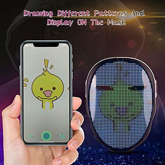 GetUSCart- Led Mask with Programmable,Bluetooth Face Mask, Light up ...