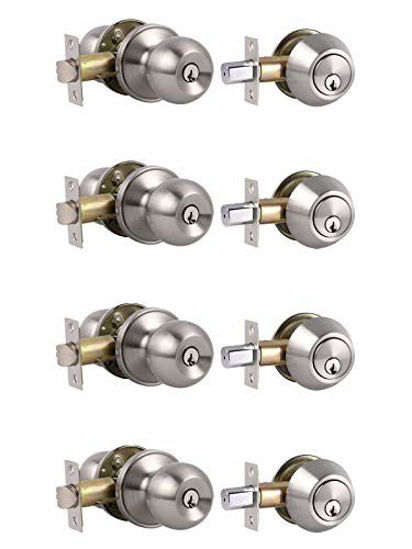 GetUSCart- 4 Pack Keyed Alike Entry Handlset with Single Cylinder ...