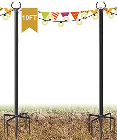 GetUSCart- Derkniel 10 FT Outdoor String Light Pole Stand for Garden ...