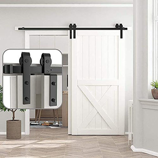 GetUSCart- skysen 6.6FT Heavy Duty Sliding Barn Door Hardware Single ...