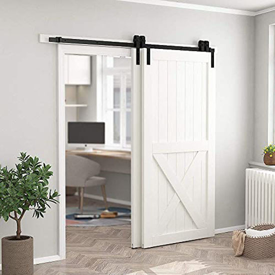 GetUSCart- skysen 6.6FT Heavy Duty Sliding Barn Door Hardware Single ...