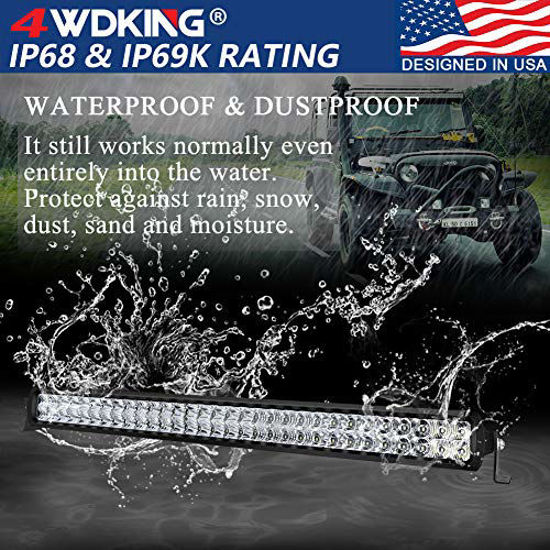 GetUSCart- LED Light Bar 30 inch 4WDKING IP68&IP69K Waterproof USA ...