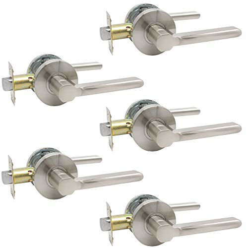 GetUSCart- Probrico Modern Stain Nickel Keyless Passage Door Levers ...
