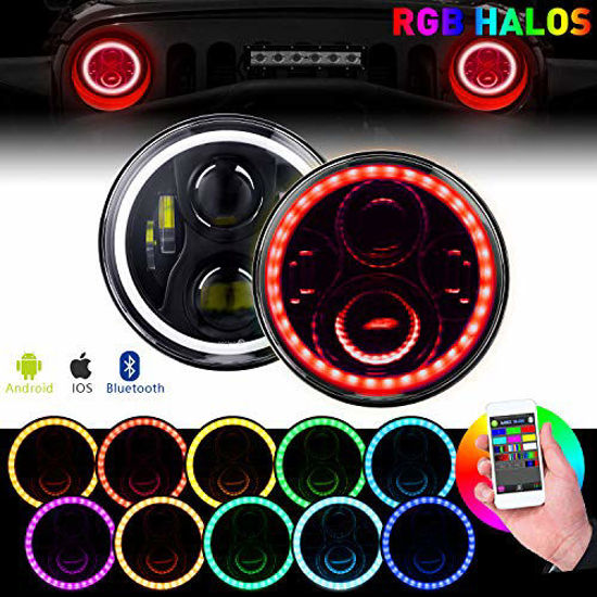 GetUSCart- BEEYEO 7 Inch Round LED Headlight,RGB Halo Angel Eyes DOT ...