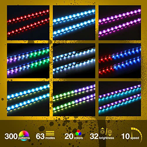 GetUSCart- 2PCS 4FT LED Whip Lights with Flag, SWATOW INDUSTRIES Lighted Antenna Whip RGB LED ...