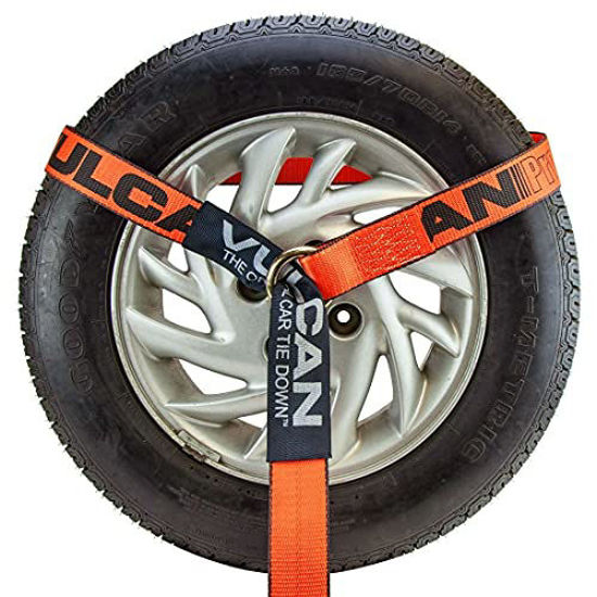 GetUSCart- VULCAN Car Tie Down with Flat Hooks - Lasso Style - 2 Inch x ...