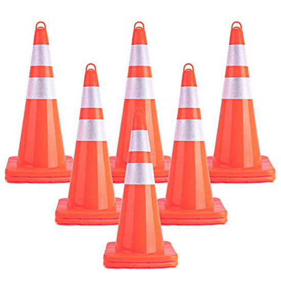 GetUSCart- [ 12 Pack ] 28" Traffic Cones Plastic Road Cone PVC Safety ...