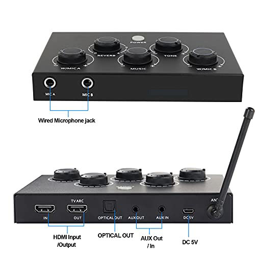 GetUSCart- Portable Karaoke Microphone Mixer System Set, with Dual UHF ...
