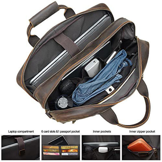 GetUSCart- TIDING Leather Convertible Backpack 15.6" Laptop Messenger ...