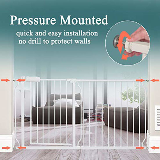 GetUSCart- ALLAIBB Baby Gate Pressure Mounted Extra Wide Walk Through ...