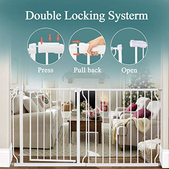 GetUSCart- ALLAIBB Baby Gate Pressure Mounted Extra Wide Walk Through ...