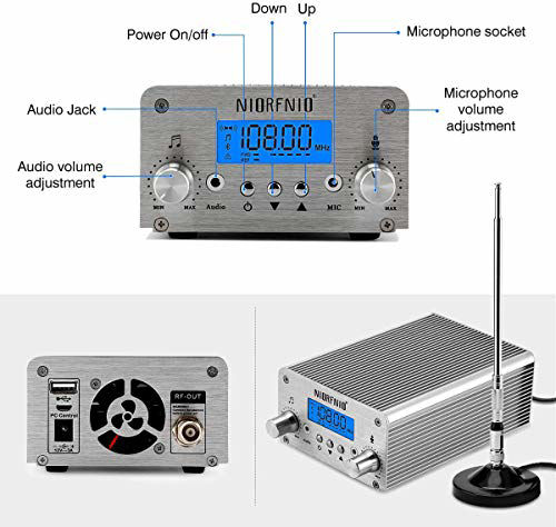 GetUSCart- 5W / 15W PLL FM Transmitter Radio Stereo Station Wireless ...
