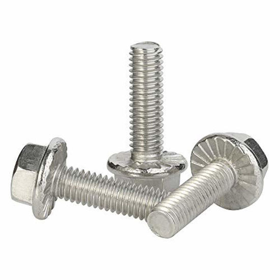 GetUSCart- M8 x 60mm Flanged Hex Head Bolts Flange Hexagon Screws, Stainless Steel A2, DIN 6921 ...