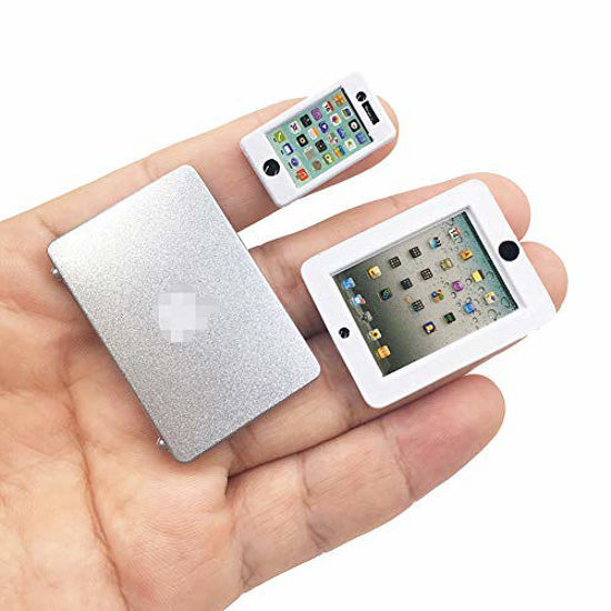 GetUSCart- 3 Pack Dollhouse Mini Laptop Tablet and Smart Phone Scene ...