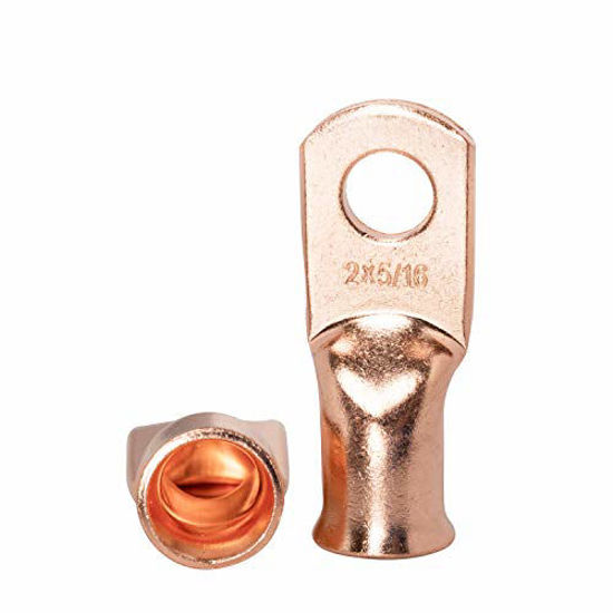 GetUSCart- 10pcs Purple Copper Terminal Lugs 2 AWG Battery Cable Ends ...