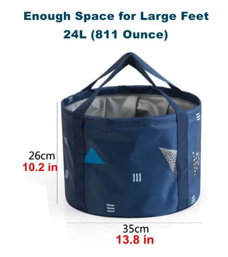 GetUSCart- 24L Large Foldable Feet Soaking Bath Tub Collapsible Bucket ...