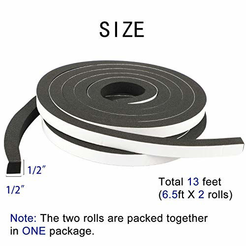 GetUSCart- Yotache Window Insulation Weather Stripping 2 Rolls 1/2 Inch Wide X 1/2 Inch Thick ...