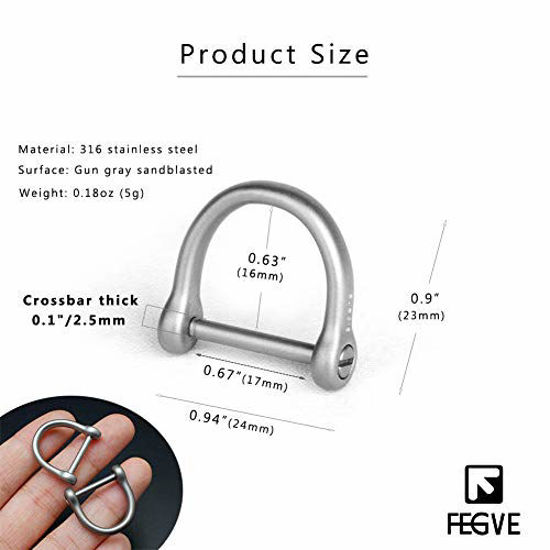 GetUSCart- FEGVE D Ring Shackles for Key Fob, Key Chain Rings Key ...